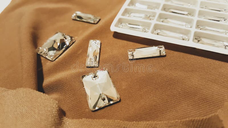 Rectangular Shapes Rhinestones for Sew Stock Image - Image of fashion ...