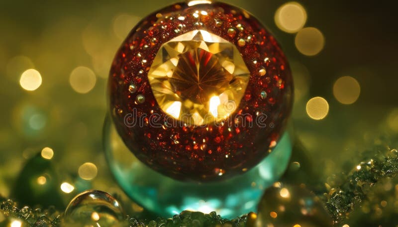 Glittering Ruby Crystal Ball Stock Image - Image of glittering ...