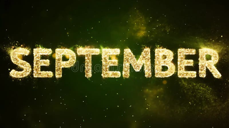 Glittering September Text Animation with Dynamic Particle Motion Stock ...