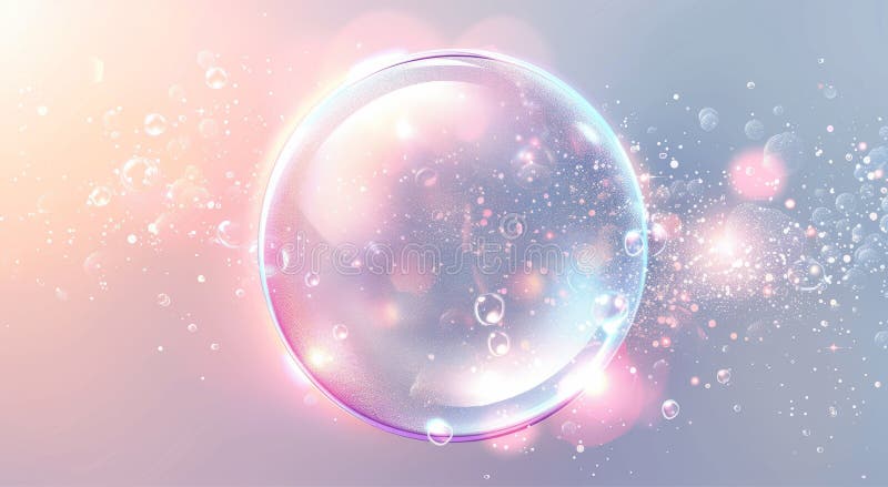Glittering Soap Bubble Design Background with Abstract Sphere Stock ...