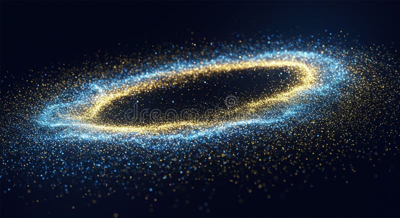 Glittering Star Dust Elegant Shine Blue and Golden Stream Stock ...