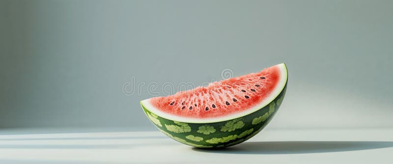 Glittering Watermelon Slice on Light Gray Background. Stock Photo ...