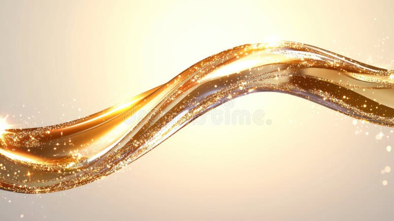 Glittering Waves of Gold: VIP Design Template with Vector Abstract ...