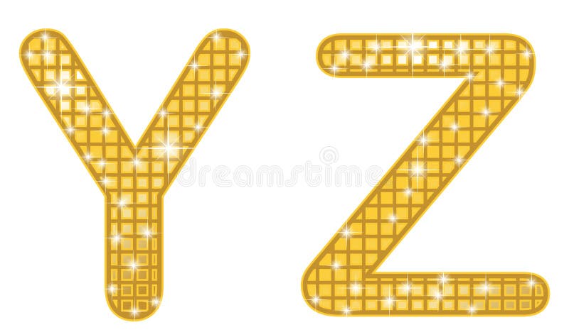 Glittering YZ stock vector. Illustration of alphabet - 31588731