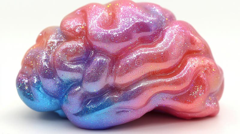 Glittery Brain Slime on White Background Stock Illustration ...