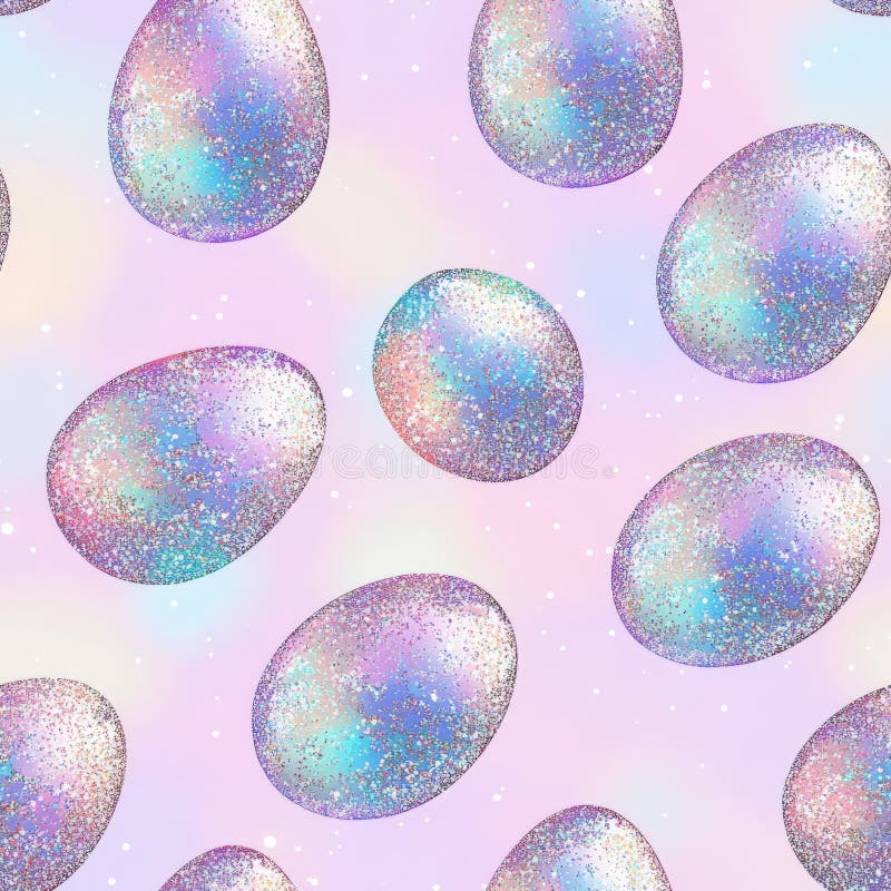 A Glittery Easter Egg Pattern with Shiny Metallic Textures and ...