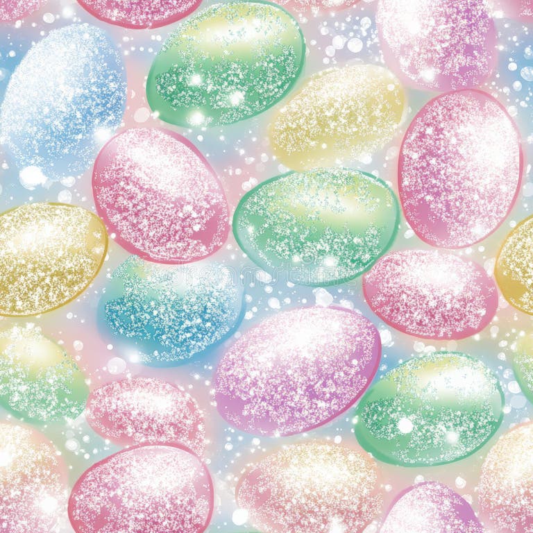 A Glittery Easter Egg Pattern with Shiny Metallic Textures and ...
