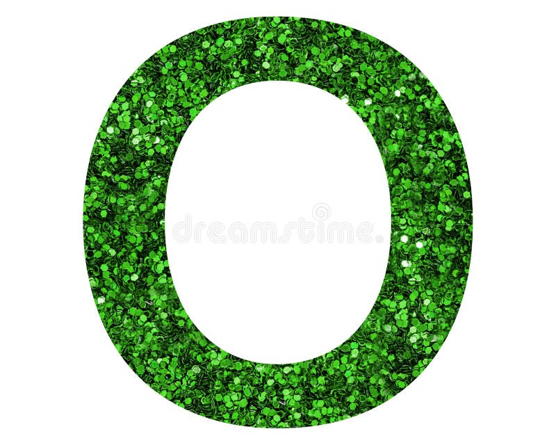 Glittery Green Letter O on a White Isolated Background Stock Photo ...
