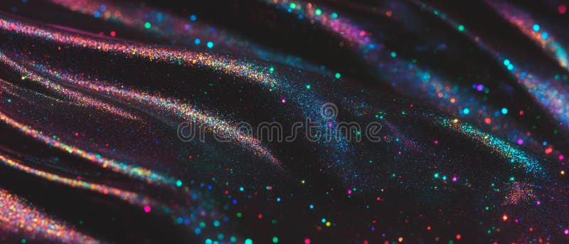 Glittery Iridescent Texture with Vibrant Sheen on a Black Background ...