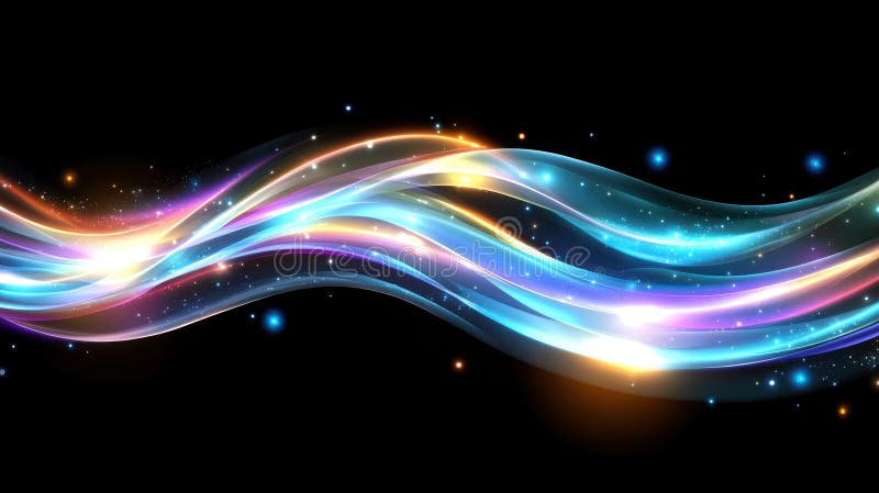 Glittery Liquid Magic Flows through a Black Backdrop Creating a ...