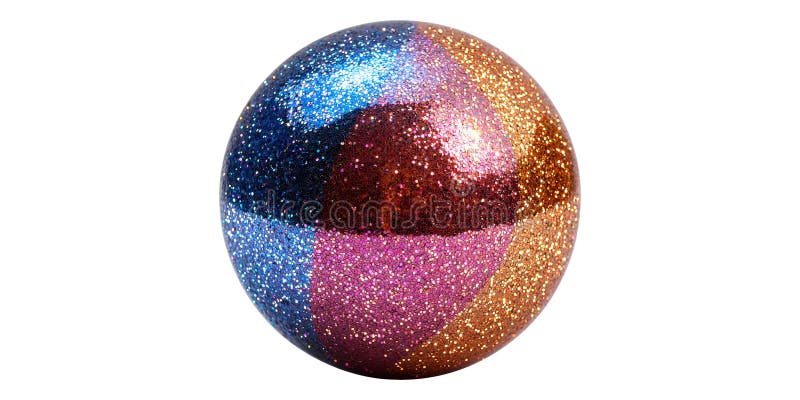 Glittery Multicolored Sphere with Sparkling Surface Isolated on ...