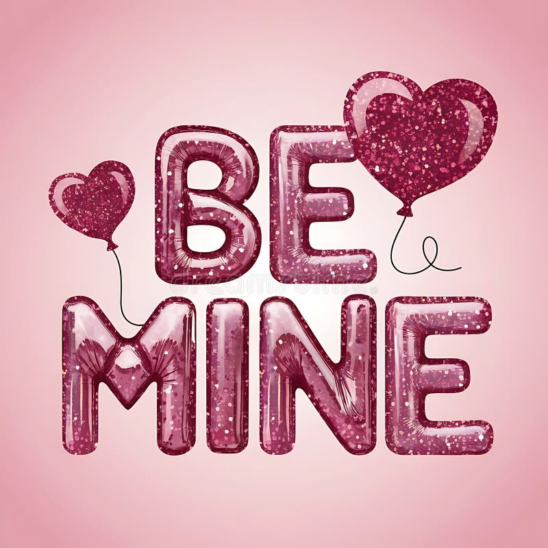 Glittery Pink Valentine S Craft Poster Stock Illustration ...