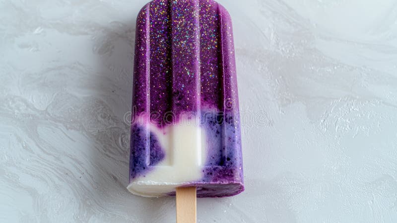Glittery Purple Popsicle on a Stick Stock Illustration - Illustration ...