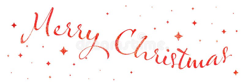 Glittery Red Text Merry Christmas on White Background Stock ...
