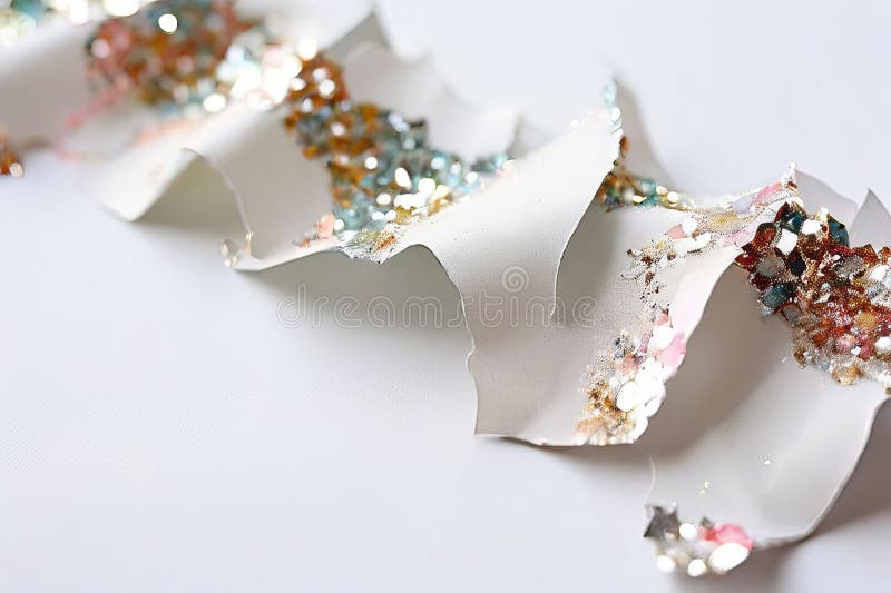 Glittery Ripped Paper Edges Dusted with Sparkling Glitter Adding Stock ...