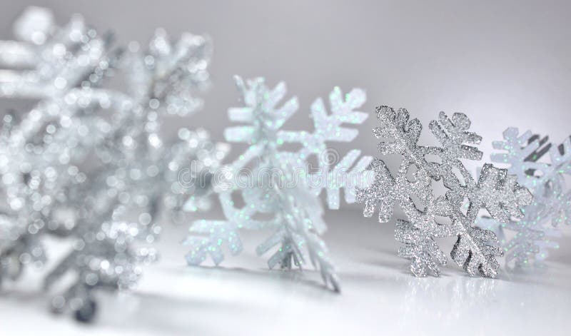 Glittery Snowflakes on White Background Stock Image - Image of love ...