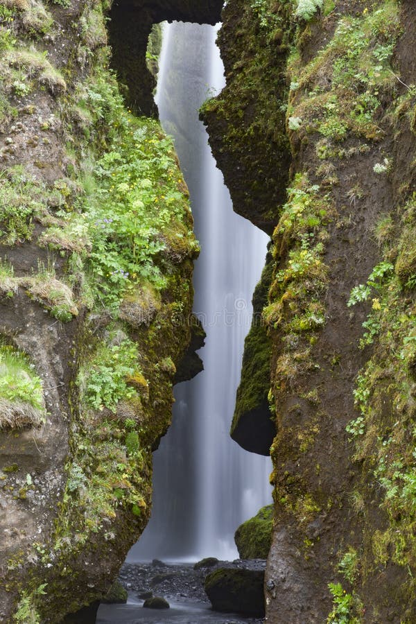 Gljufrabui Waterfall stock photo. Image of landscape - 98771018