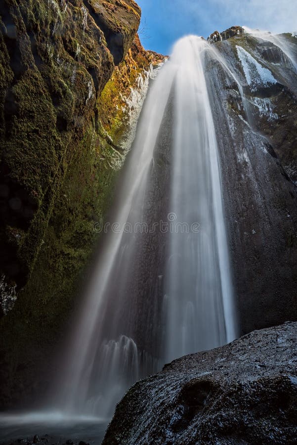 Gljufrabui Waterfall Hidden in a Cave, Iceland Stock Photo - Image of ...