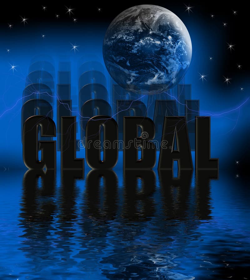 Email 3D with Earth Globe and Stars Stock Illustration - Illustration ...