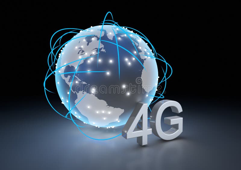 Global 4g network stock illustration. Illustration of glow - 23212218