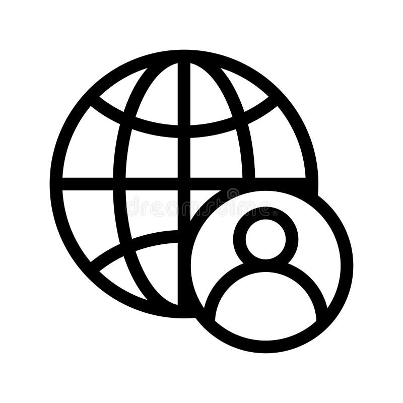Global Account Vector Line Icon Stock Vector - Illustration of ...