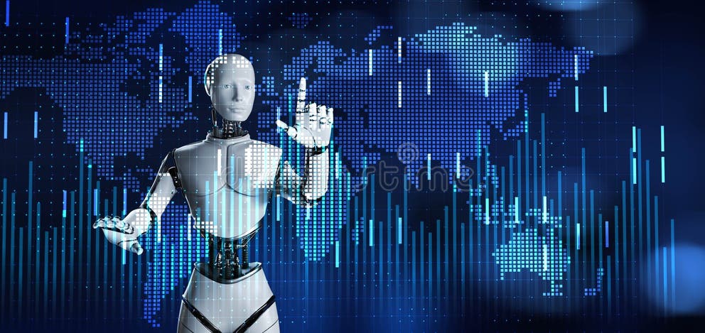 Global AI Insights in Data Analytics Visualization. 3d Render Stock ...