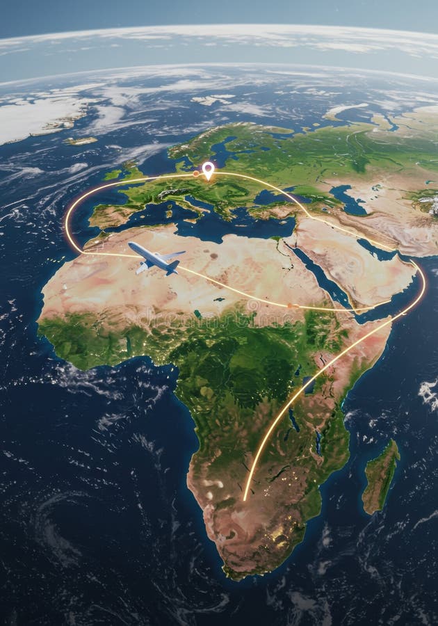 Global Airplane Flight Route Map Stock Illustration - Illustration of ...
