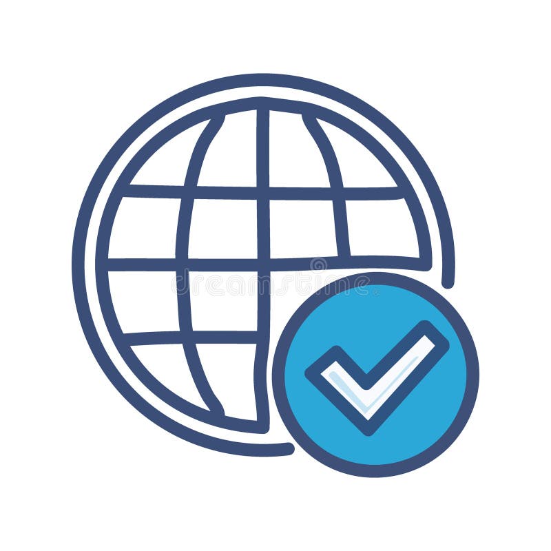Global Approval. Globe with Check Mark, Indicating Worldwide Acceptance ...