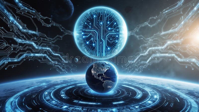 Global Artificial Intelligence Network with Digital Circuit Brain Above ...