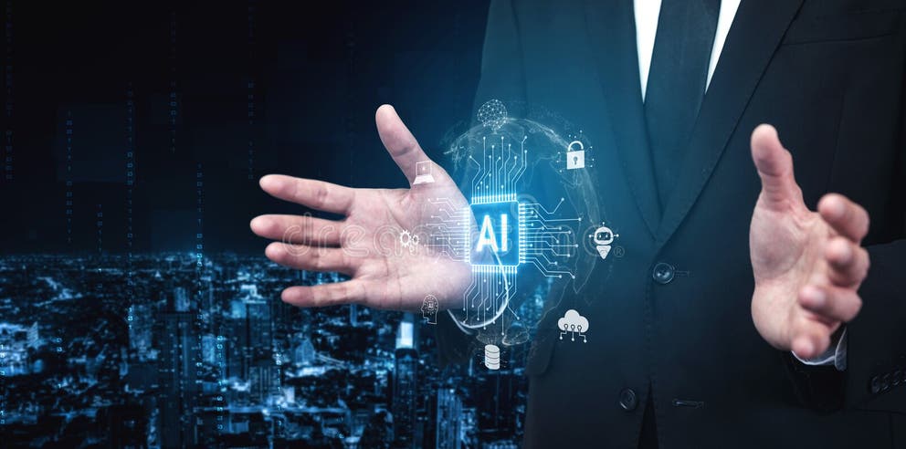 Global Artificial Intelligence Technology Integration Vouch Stock Image - Image of communication ...