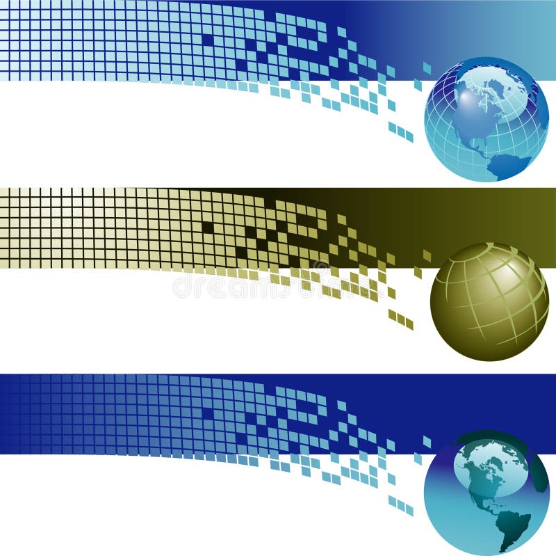 Global banners set stock vector. Illustration of vector - 6220737