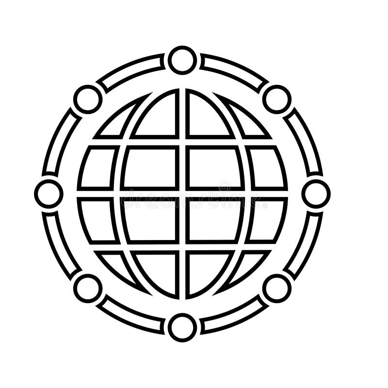Global, Big Data Outline Icon. Line Art Vector Stock Illustration ...