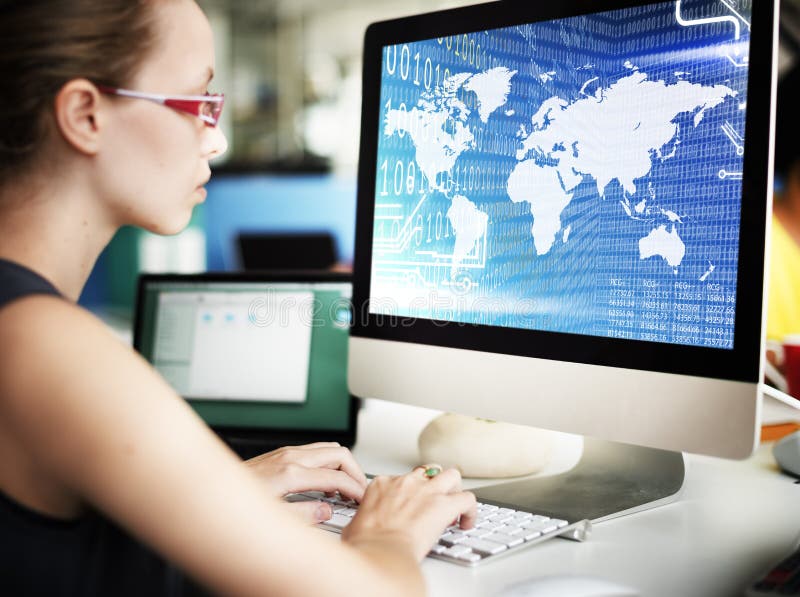 Global Binary Code Digits Technology Software Concept Stock Photo - Image of computer, coding ...