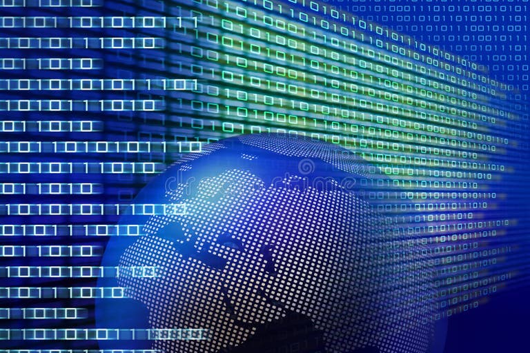 Global Digital Binary Bitstream Technology Background Stock Illustrations – 51 Global Digital ...