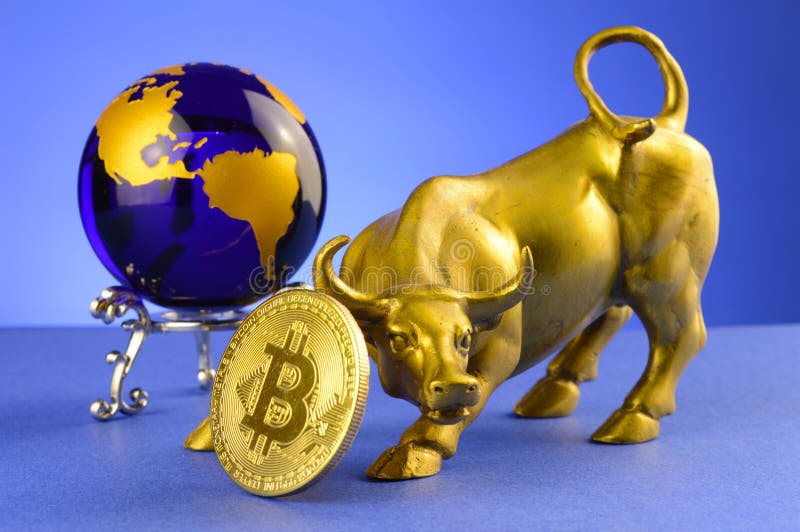 Bullish Bitcoin stock photo. Image of cryptographic - 103424944