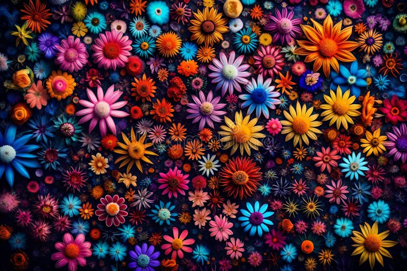 Global Blossoms: Intricate Flower Pattern Illustration Featuring ...