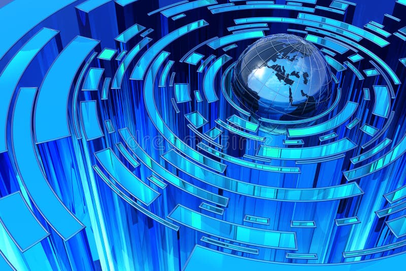 Global blue background stock illustration. Illustration of infinite ...