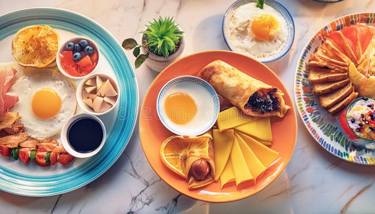 Global Breakfast Plates- Illustrate Breakfast Plates from Different ...