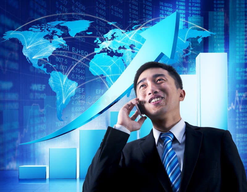 Global Business Communications with Infographic Stock Image - Image of ...