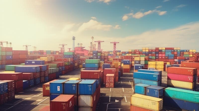 Global Business of Container Cargo Freight. Stock Image - Image of ...