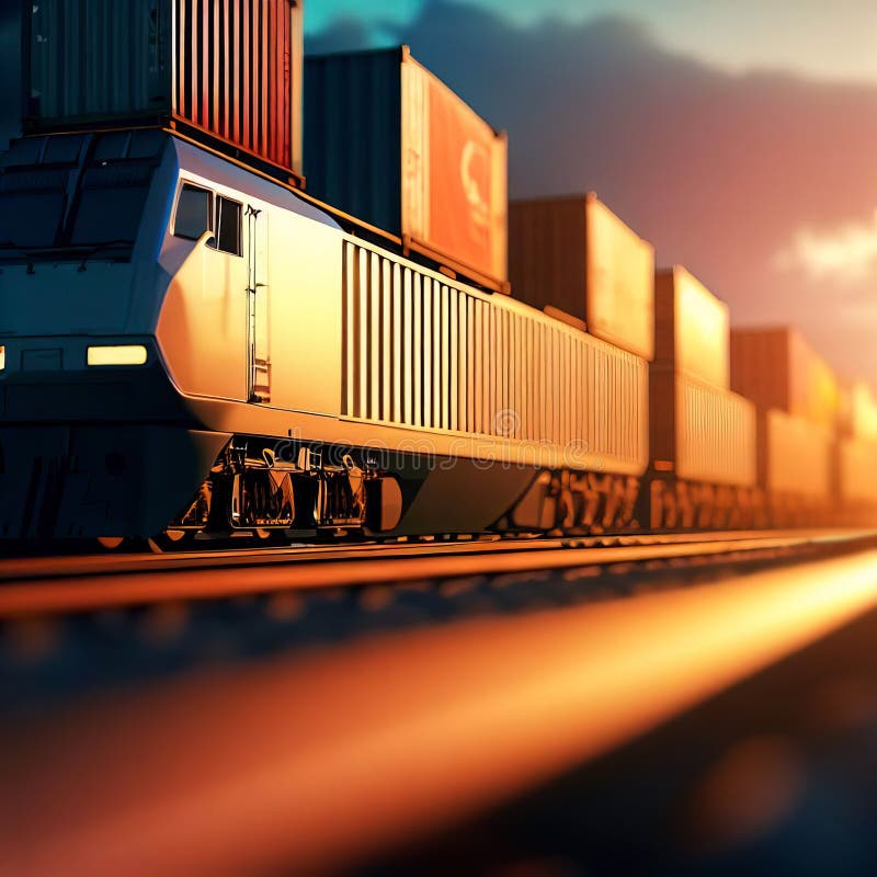 Global Business of Container Cargo Freight Train for Business Logistics ...