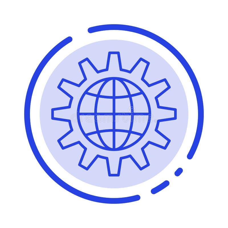 Global, Business, Develop, Development, Gear, Work, World Blue Dotted ...