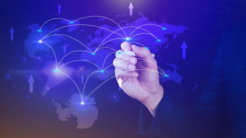 Global Business, E-commerce, Online Marketing Concept, Businessman ...