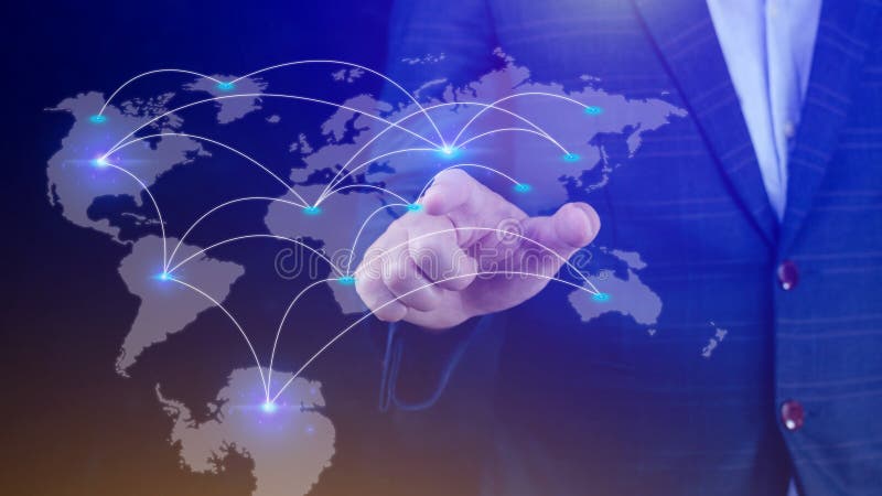 Global Business, E-commerce, Online Marketing Concept, Businessman ...