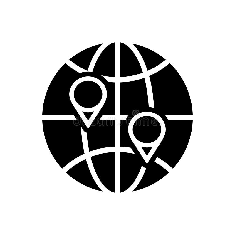 Black Solid Icon for Global Business, Location and Office Stock Vector ...