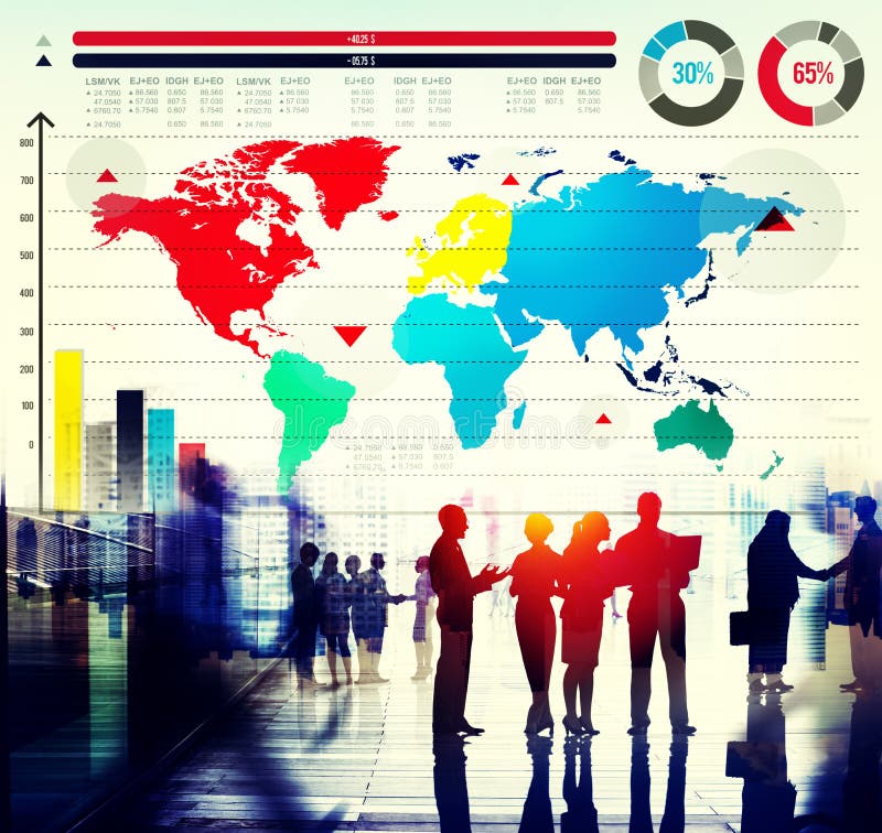 Global Business Graph Growth World Map Concept Stock Photo - Image of ...