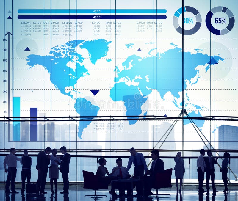 Global Business Graph Growth World Map Concept Stock Image - Image of ...