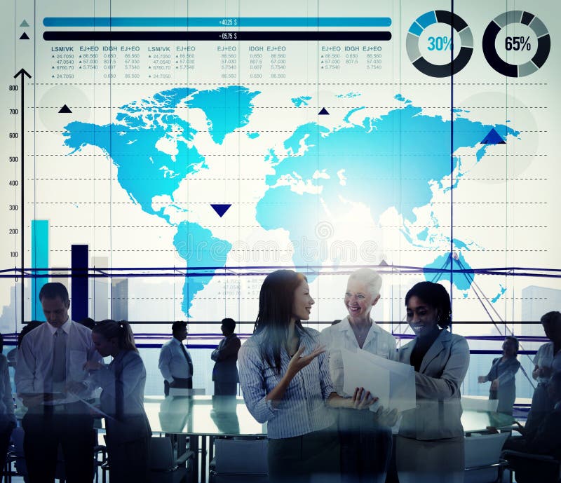 Global Business Graph Growth World Map Concept Stock Image - Image of ...