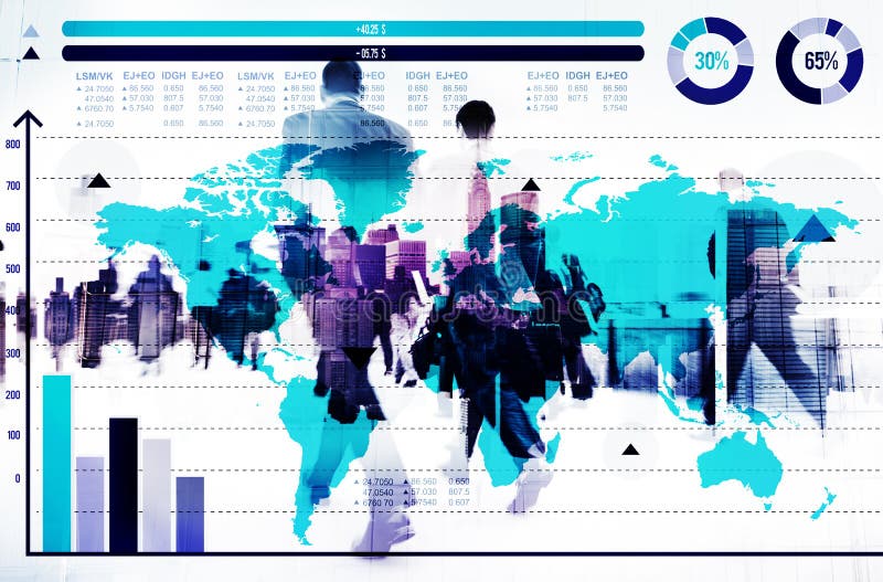 Global Business Graph Growth World Map Concept Stock Photo - Image of ...