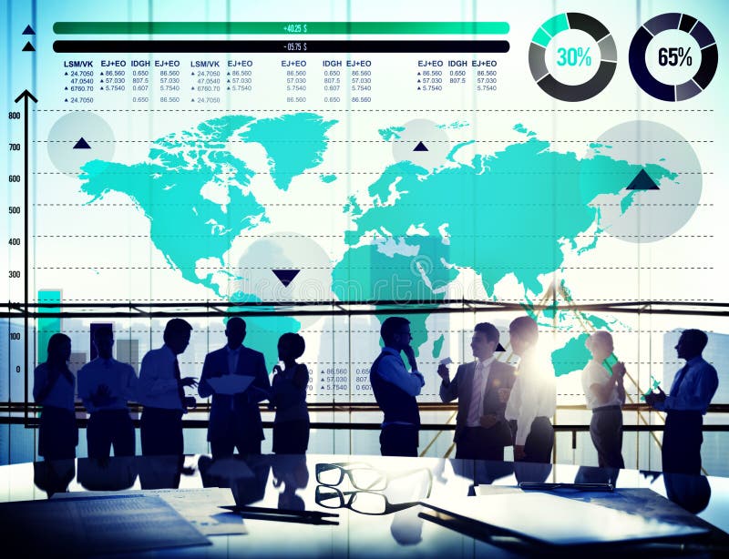 Global Business Graph Growth World Map Concept Stock Illustration ...